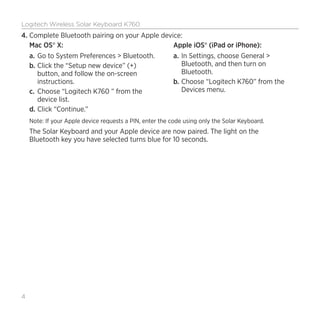 Wireless solar keyboard k760 quickstart guide | PDF