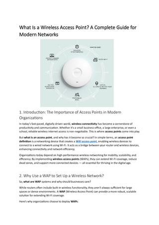 What Is a Wireless Access Point? A guide | PDF