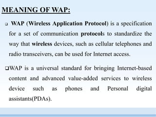 Wireless application protocol | PPTX | Internet | Computing