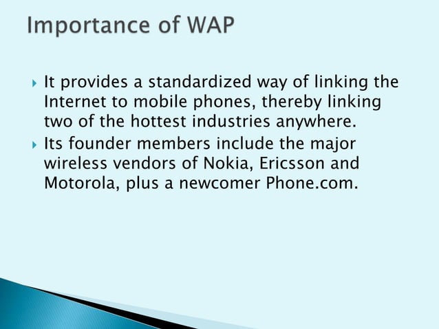 Wireless application protocol wap | PPTX