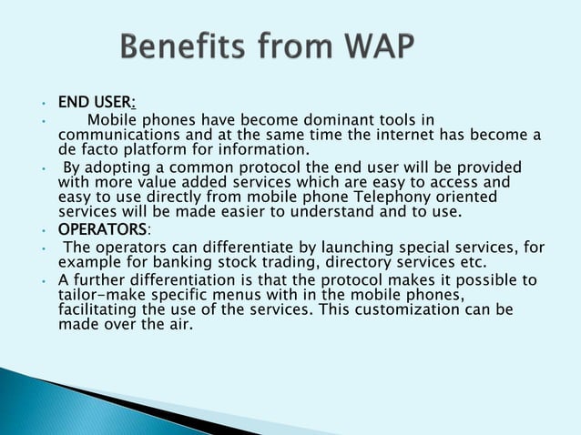 Wireless Application Protocol Wap Ppt