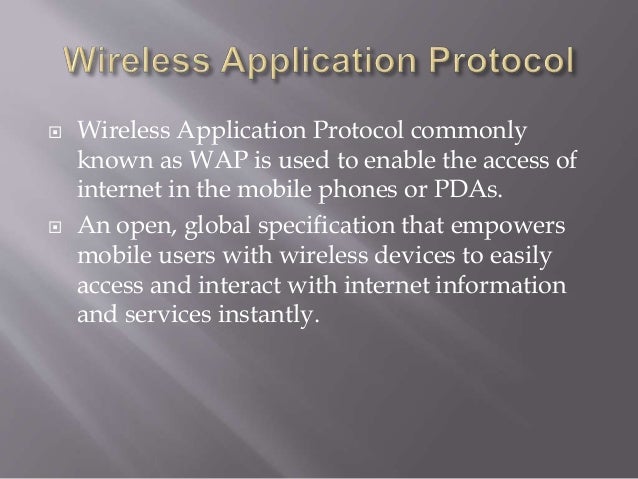 Wireless Application Protocol Ppt