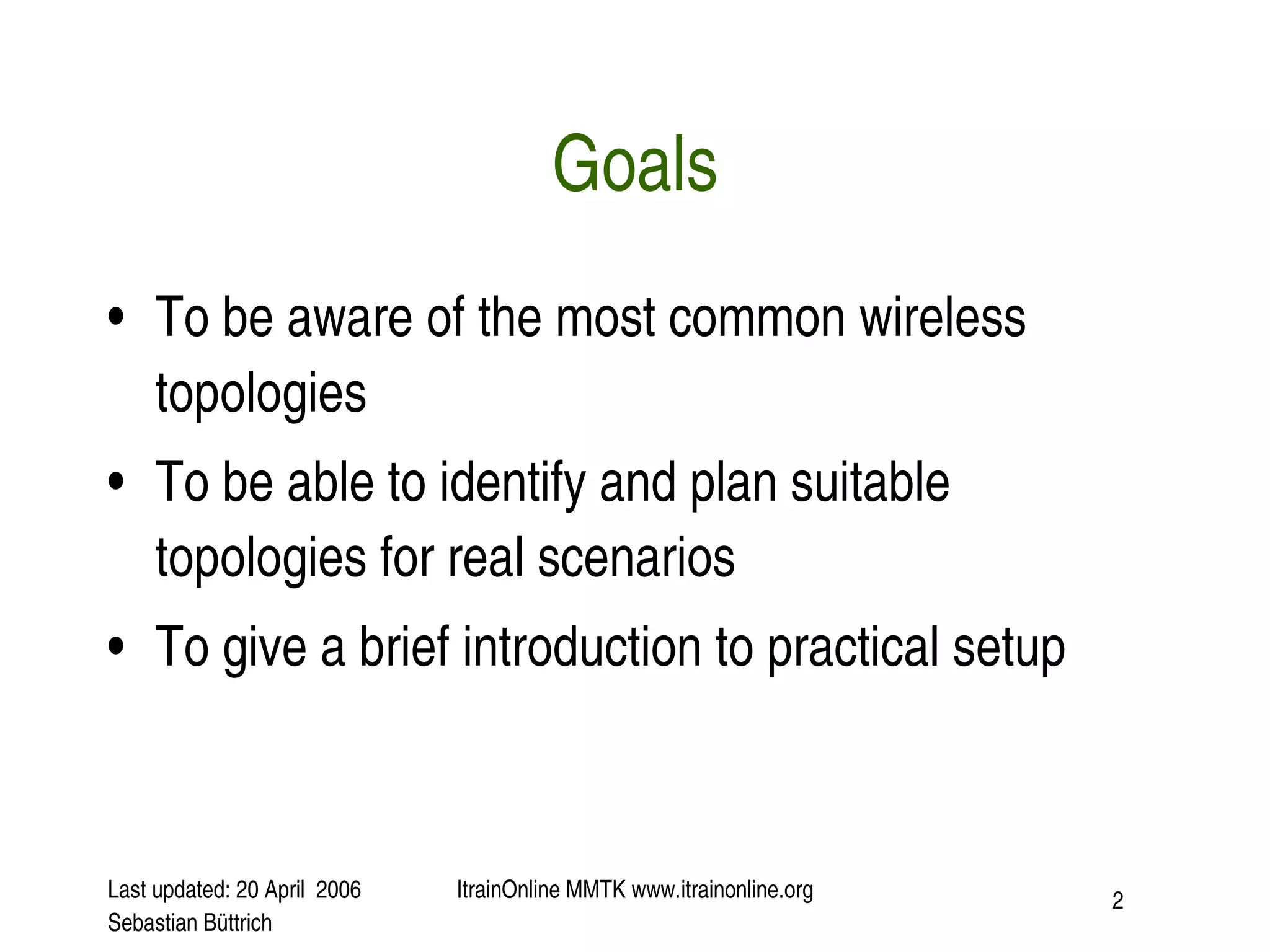 Wireless basic infrastructure topology slides | PDF