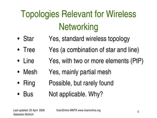 Wireless basic infrastructure topology slides | PDF