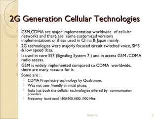 Wireless cellular technologies | PPT