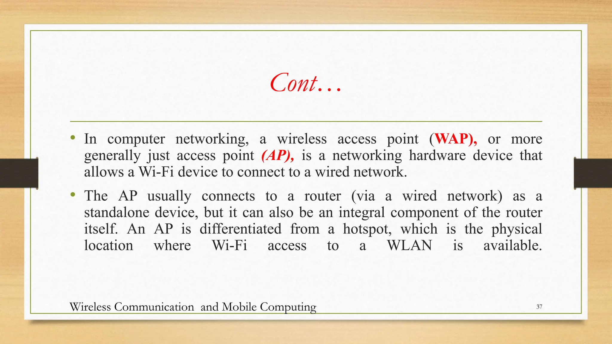 Wireless commmunication ad mobile computing | PPTX
