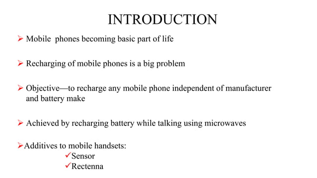 Wireless charging of mobile phones using microwaves ppt | PPTX