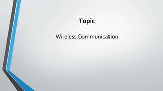 Wireless Communication | PPT