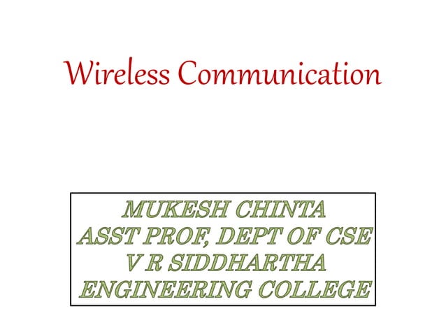 Wireless communication | PPTX