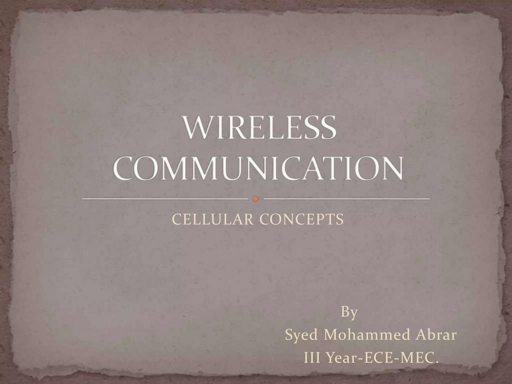 Wireless communication | PPTX