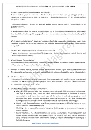 100 Technical Interview Questions on Wireless communication, LTE and 5G ...