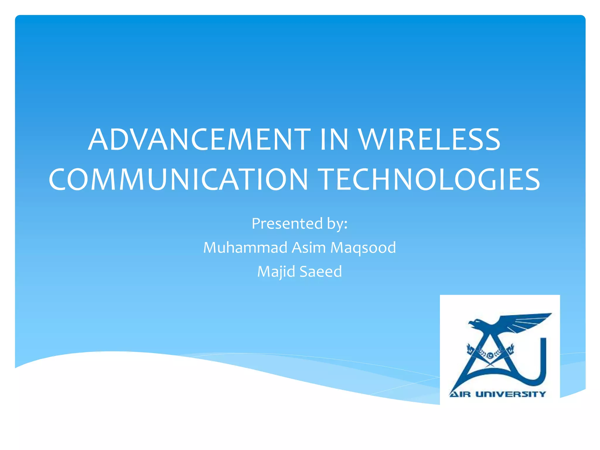 Wireless communication technologies | PPT