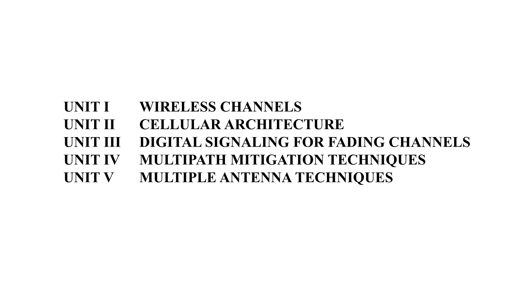 WIRELESS COMMUNICATION Unit-2 Final.pptx | Computer Networking | Computing