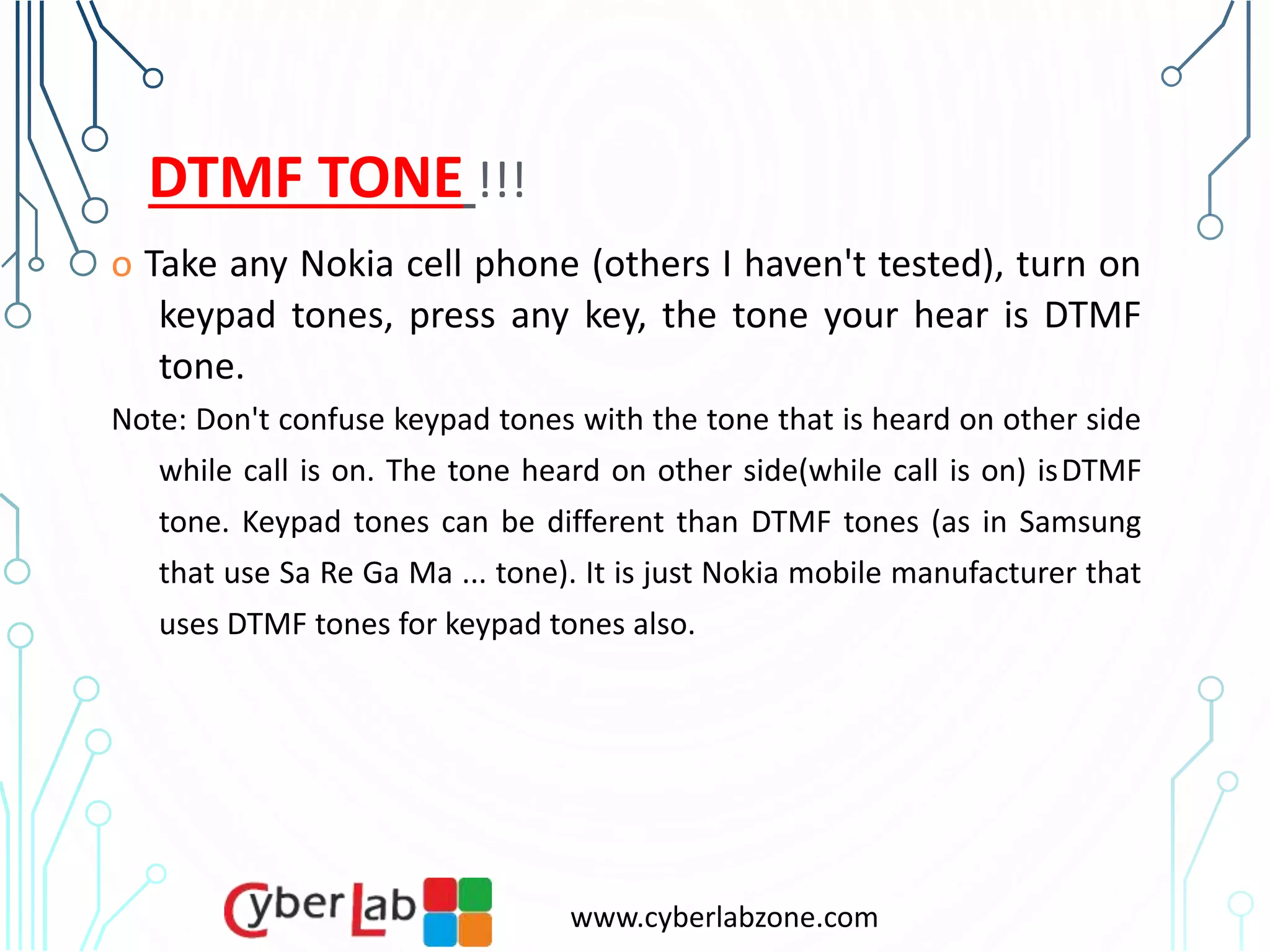 Wireless Communication via Mobile Phone Using DTMF | PPSX | Digital Audio | Computer Software ...