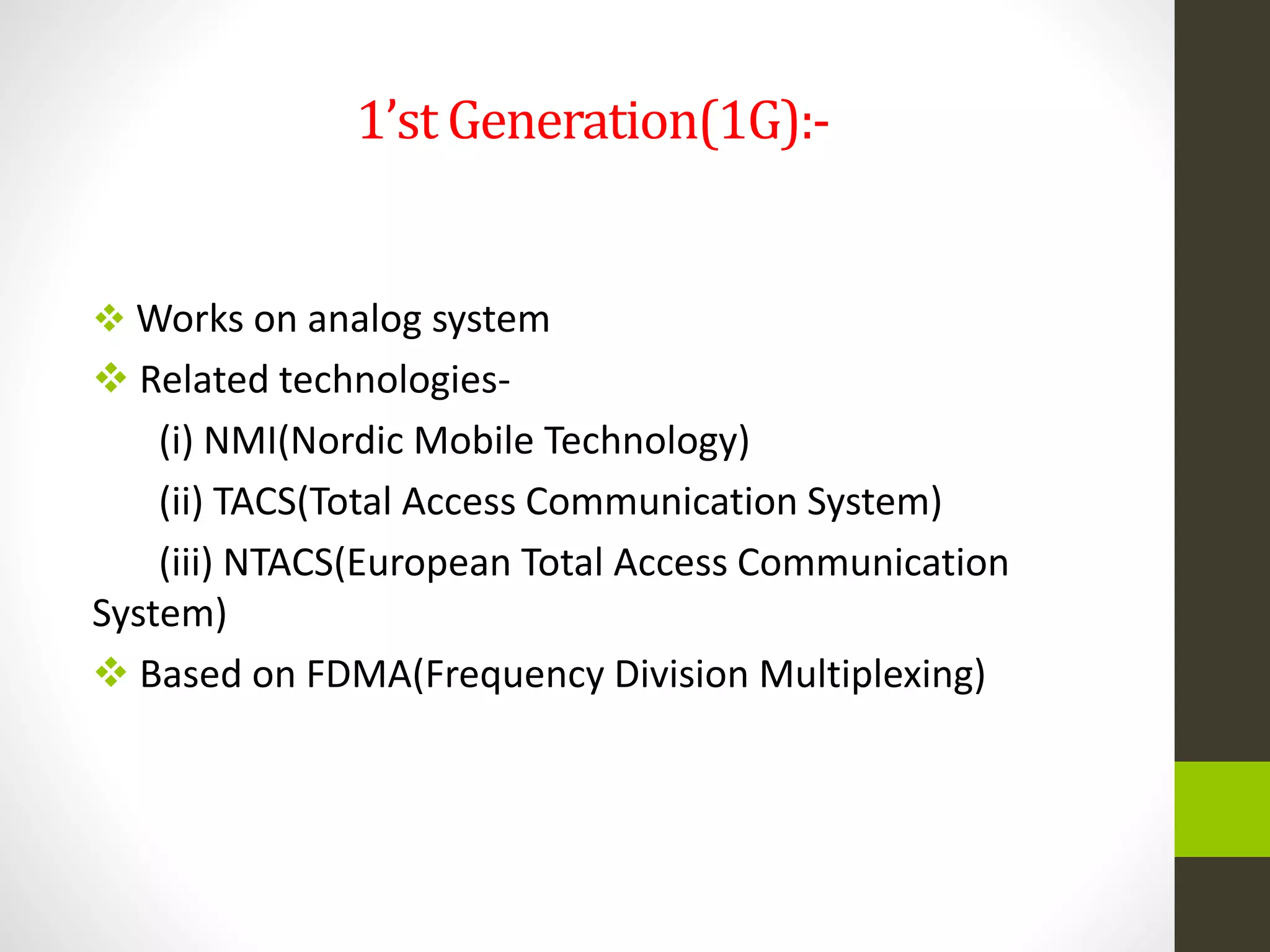 Wireless Communication Generations | PPTX