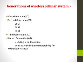 Wireless Communication Generations | PPTX