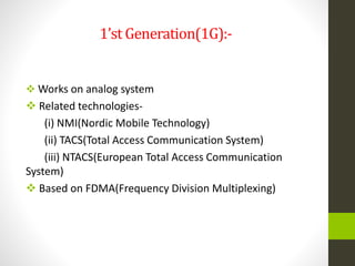Wireless Communication Generations | PPTX