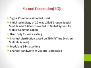 Wireless Communication Generations | PPTX