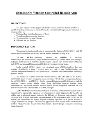 Wireless controlled robotic arm | DOCX