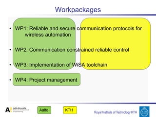 Wireless Control Systems - from theory to a tool chain, Mikael Björkbom ...