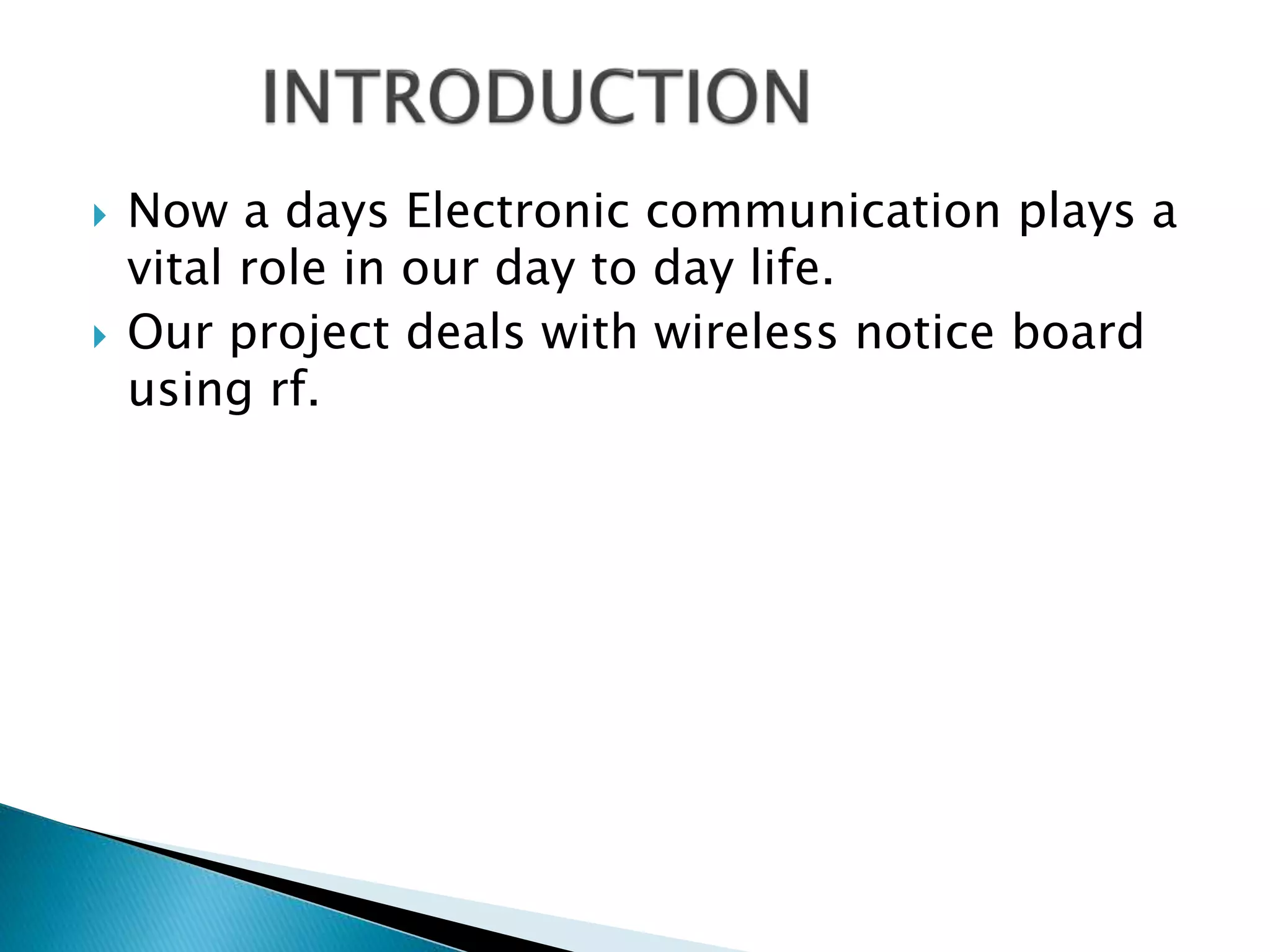 wireless notice board using RF communication | PPTX