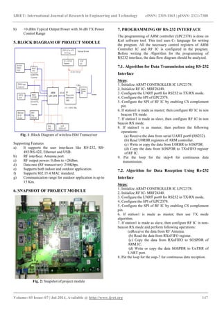 Wireless data transmission through uart port using arm & rf transceiver ...