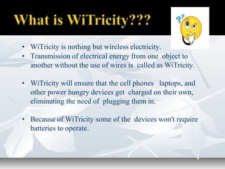 Wireless electricity | PPTX
