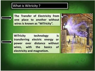 Wireless electricity by sonu | PPT
