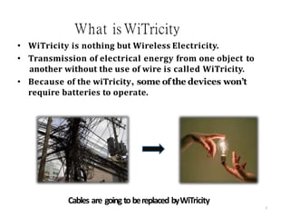 WiTricity : Wireless elecTricity | PPTX