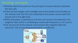 Wireless electricity trensfer | PPTX | Internet of Things | Internet