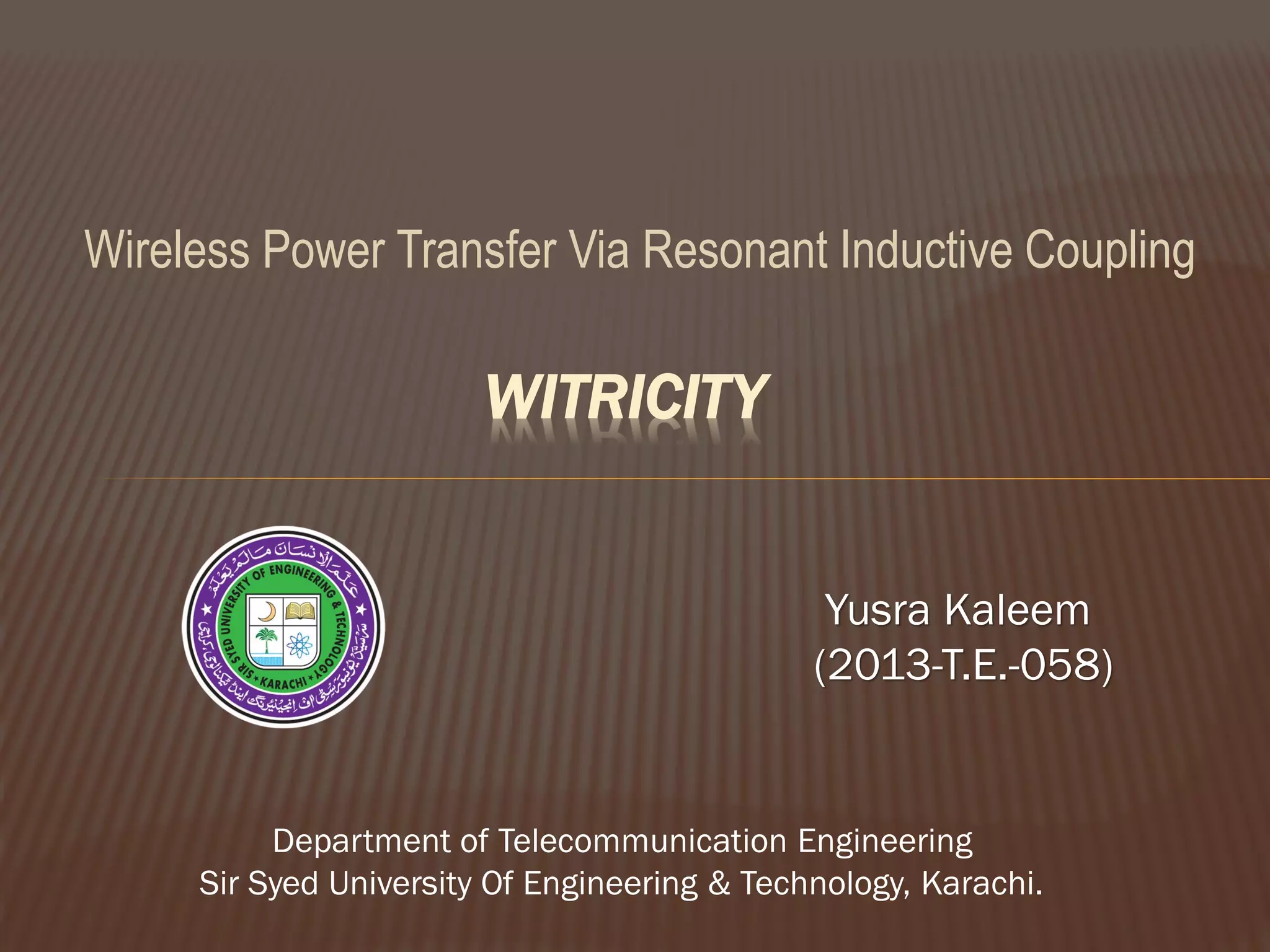 Wireless Electricity (WiTricity) | PDF