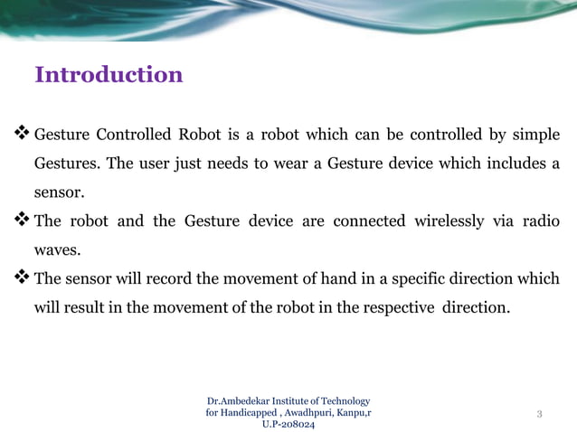 Wireless Gesture Controlled Robot Pdf Robotics Technology And Computing