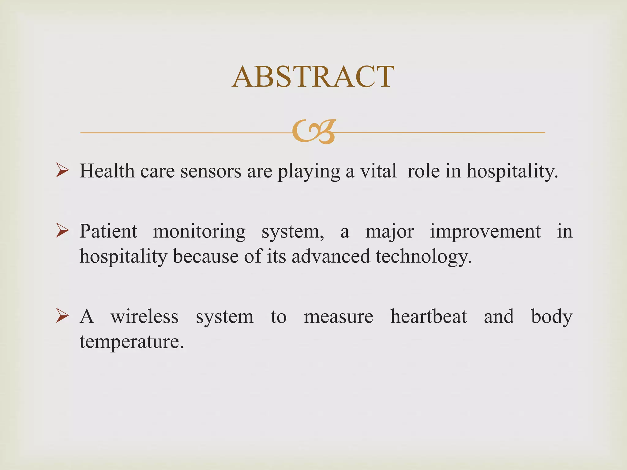 Wireless human health Monitor | PPTX