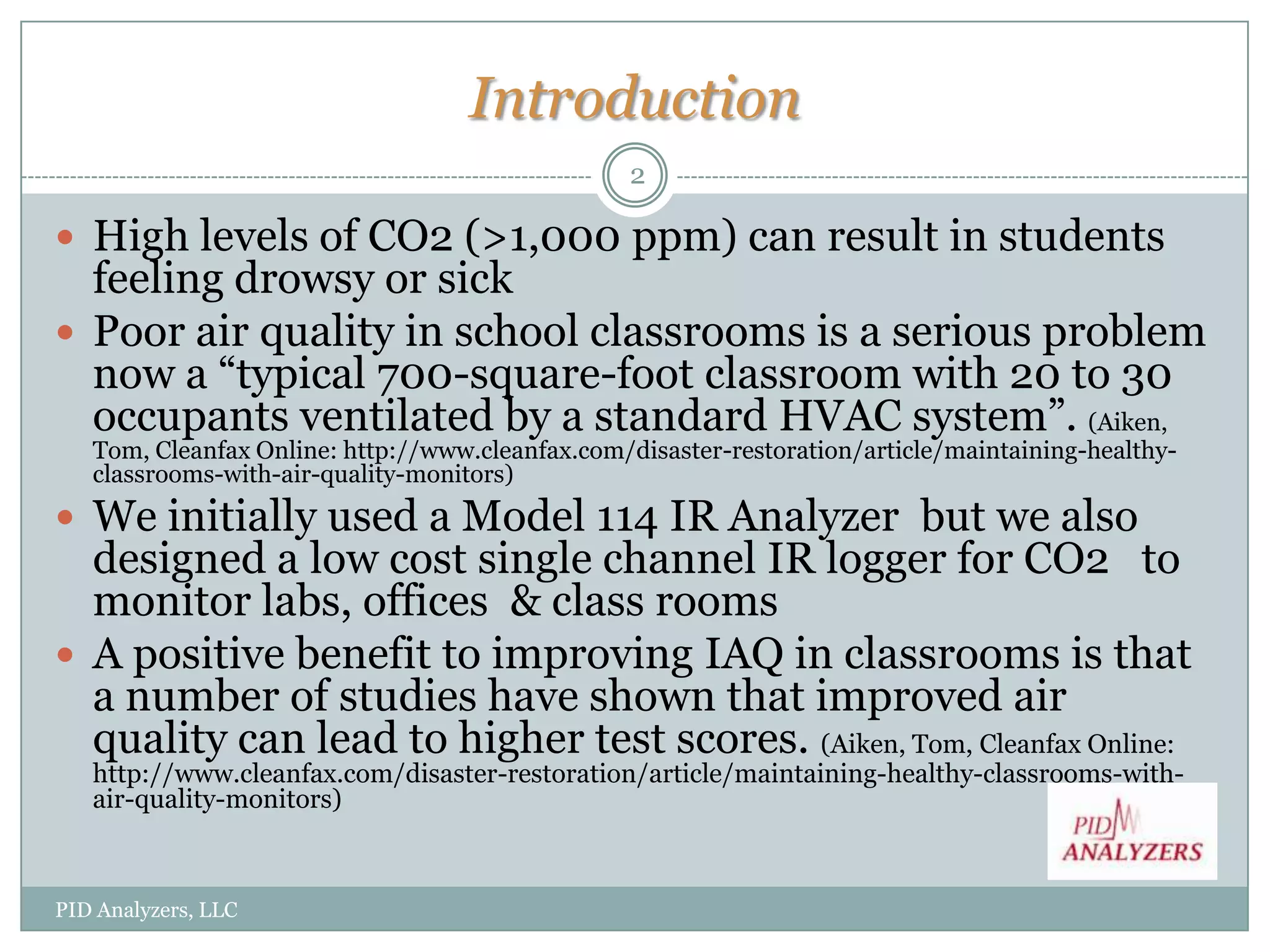 Wireless indoor air quality (iaq) monitoring in classrooms and ...
