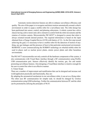 Wireless AI based industrial security robot | PDF