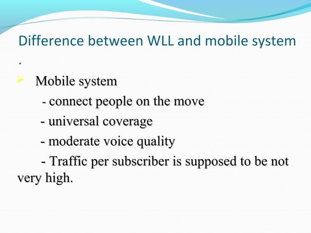 Wireless in local loop