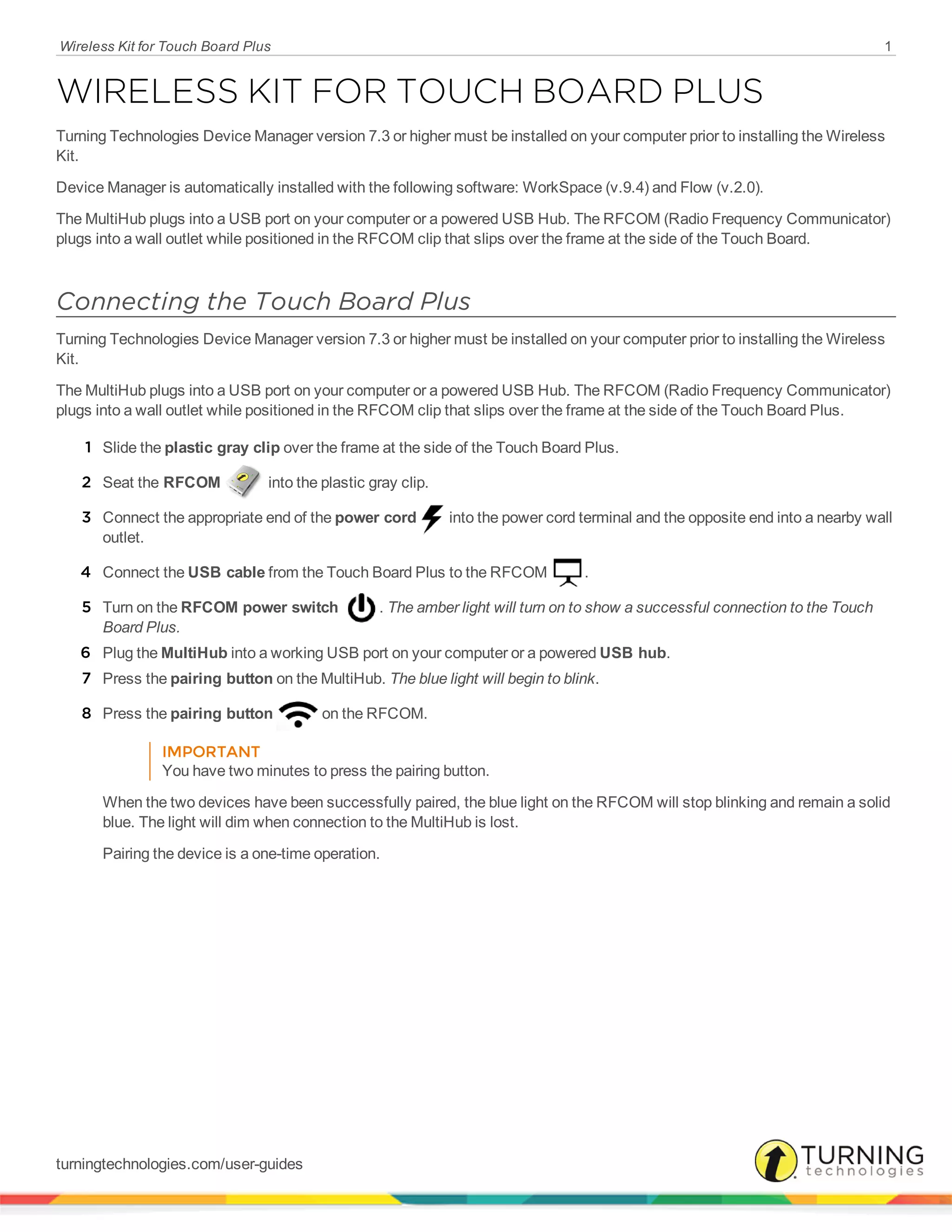Wireless kit for Touchboard Plus | PDF