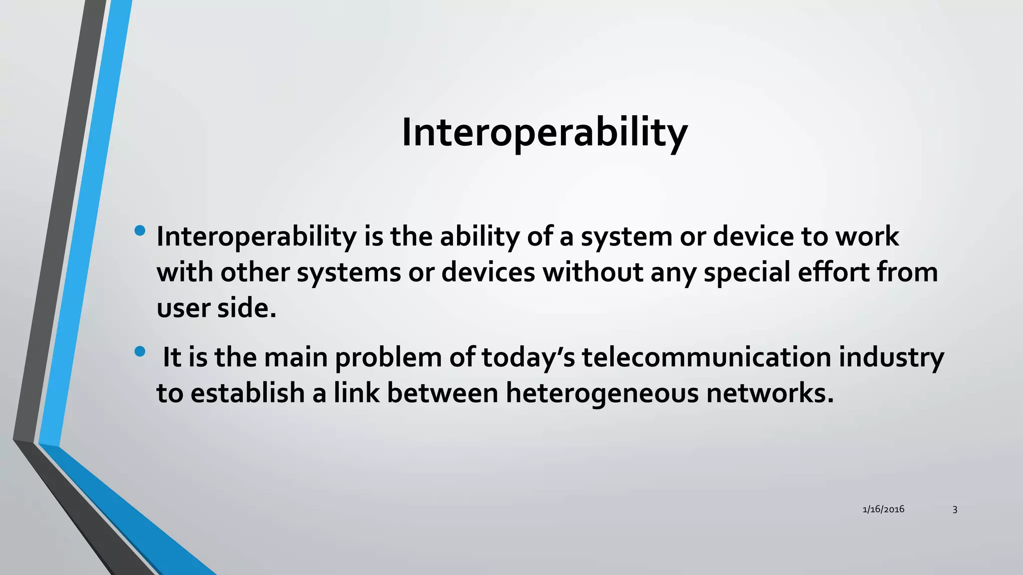 Interoperability among various Generations of Telecom Technologies | PPT