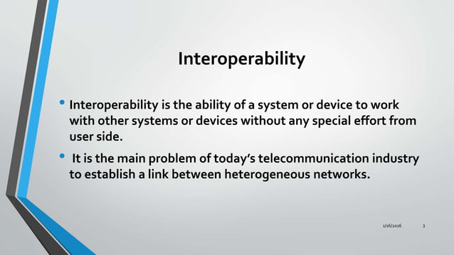 Interoperability among various Generations of Telecom Technologies | PPT