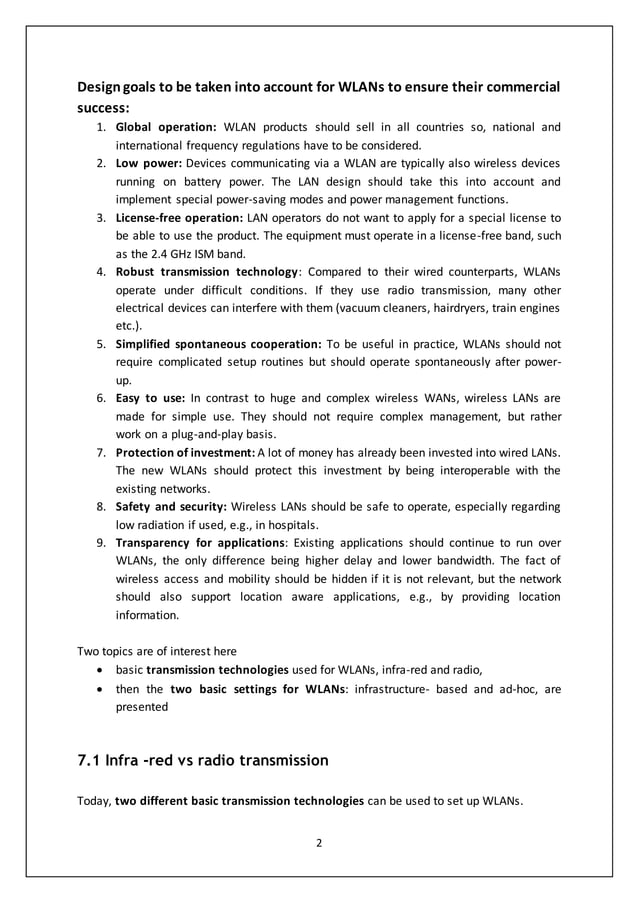 Wireless lan | DOCX | Computer Networking | Computing
