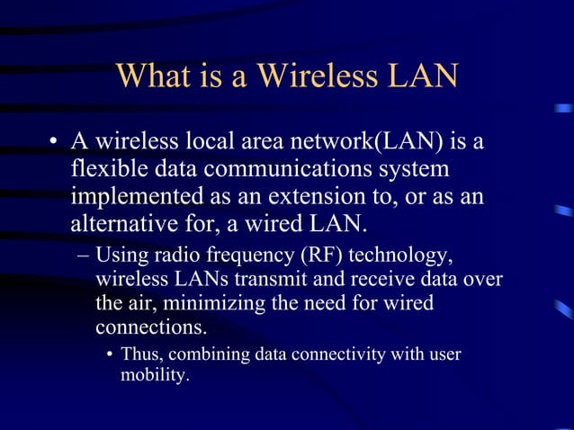 Wireless Local area networking power point | PPT