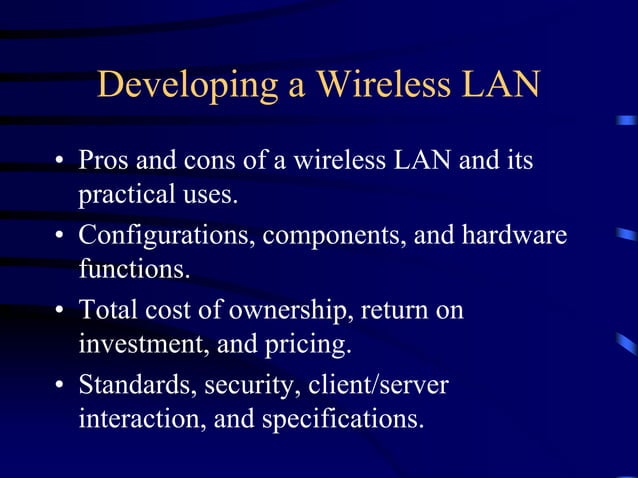 Wireless Local area networking power point | PPT