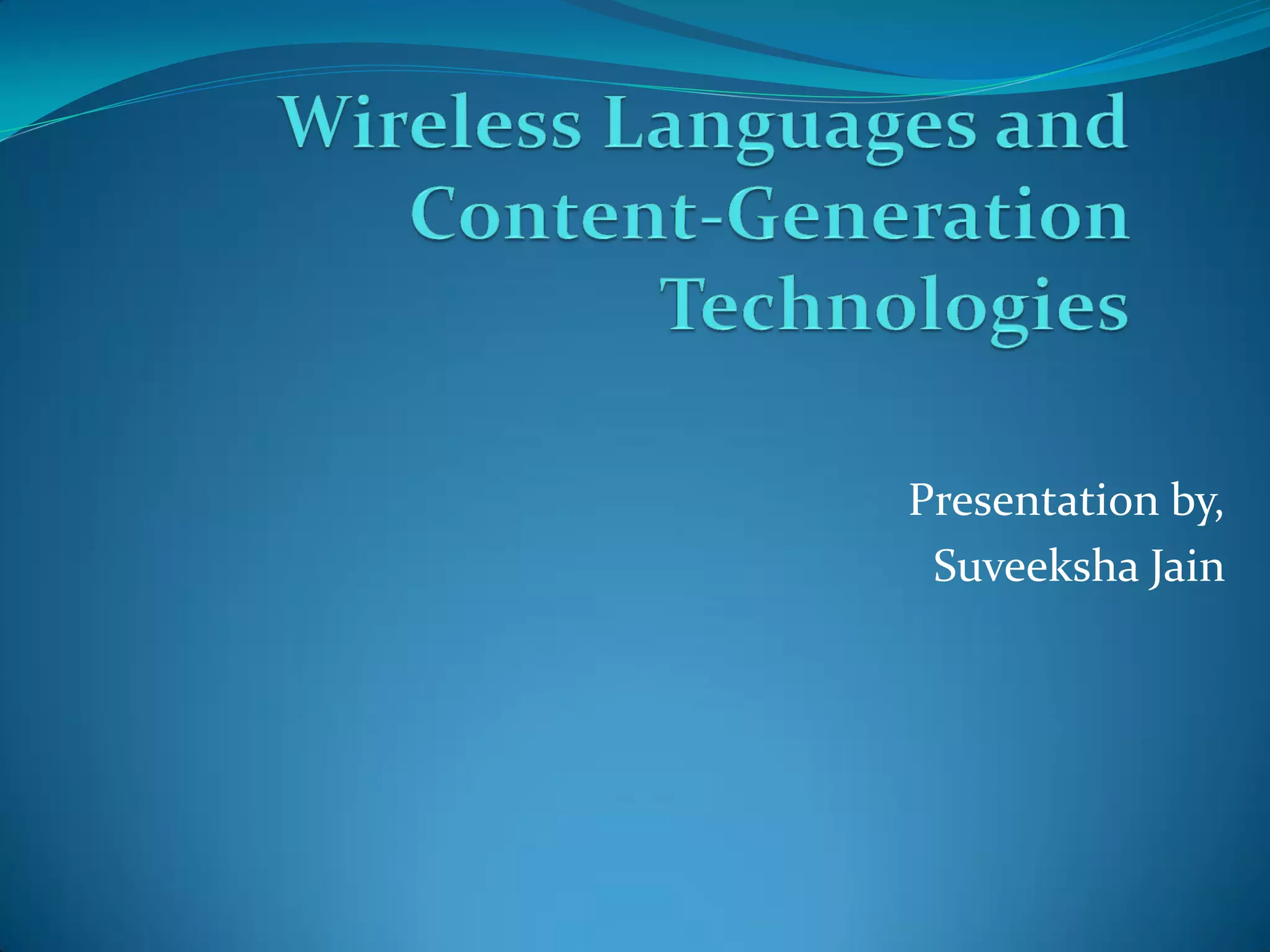 Wireless languages and content generation technologies | PDF