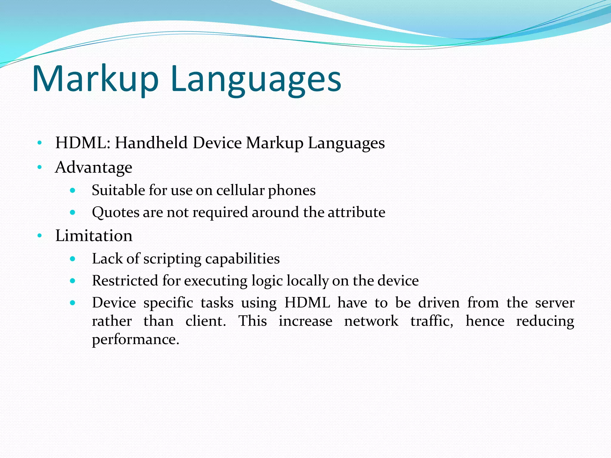 Wireless languages and content generation technologies | PPT