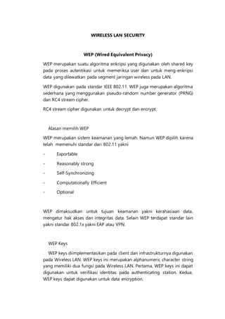Wireless lan security | PDF