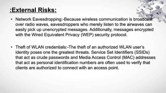 Wireless LAN Security | PPTX | Information and Network Security | Computing