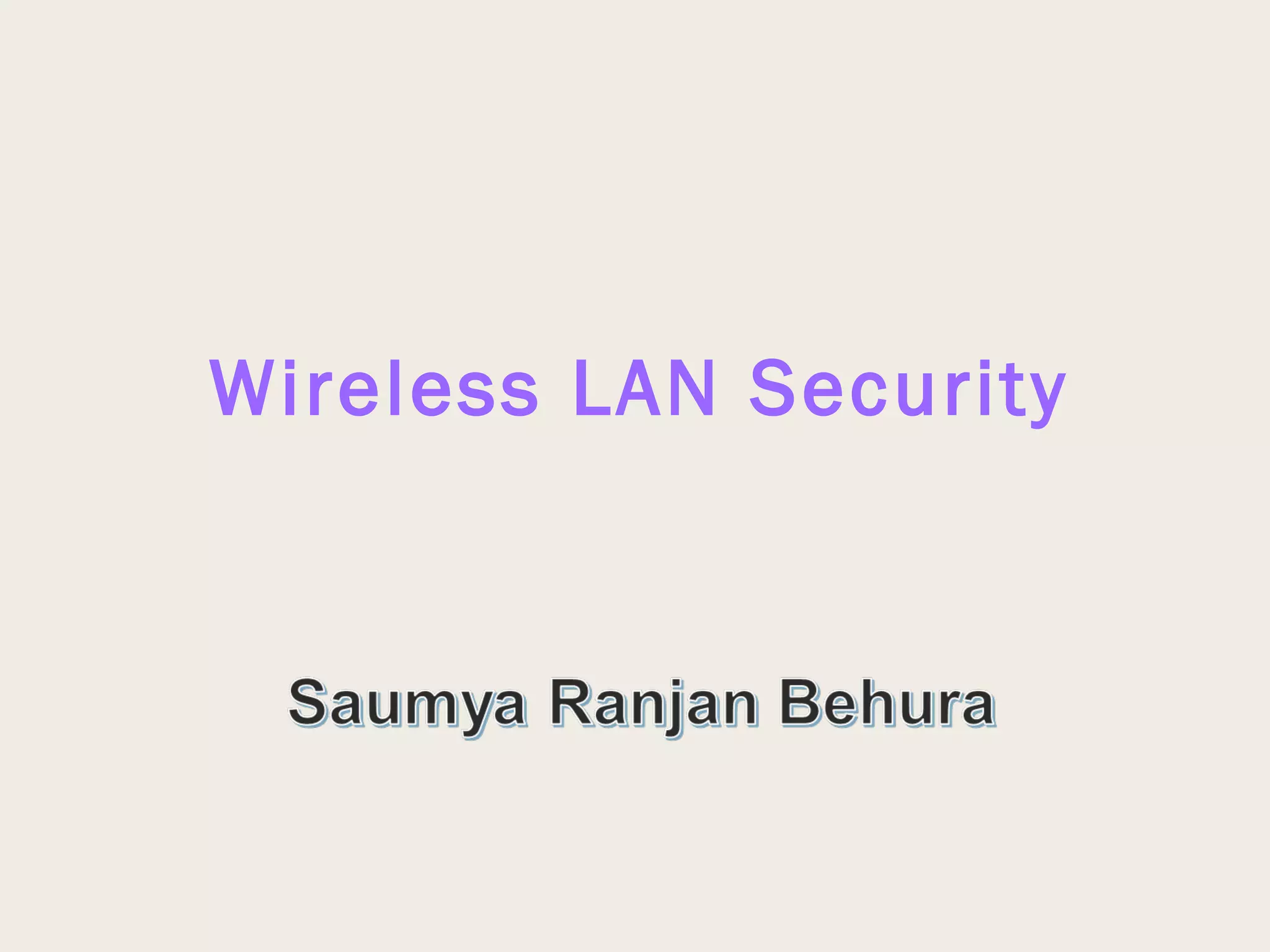 Wireless lan security | PPT