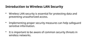 Wireless Lan Security to understand about how different devices are ...