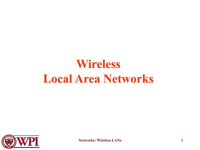 Wireless Local Area Networks.ppt for Computer Networks | PPT