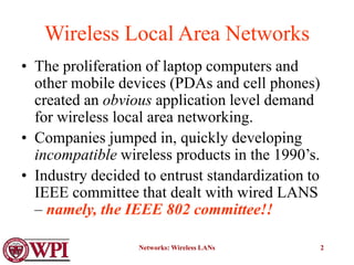 Wireless Local Area Networks.ppt for Computer Networks | PPT